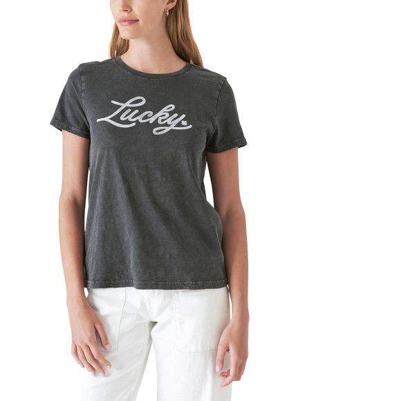 Lucky Brand | Tops | Lucky Brand Lucky Script Classic Crew Tee Phantom ...